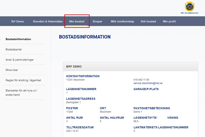 Information om din lägenhet
