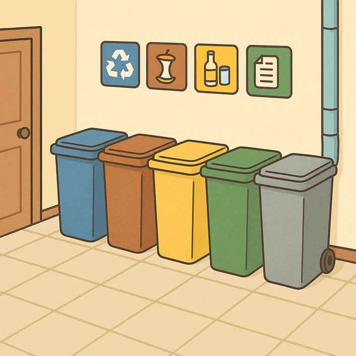 Flytt av sopkärl till nytt återvinningsrum