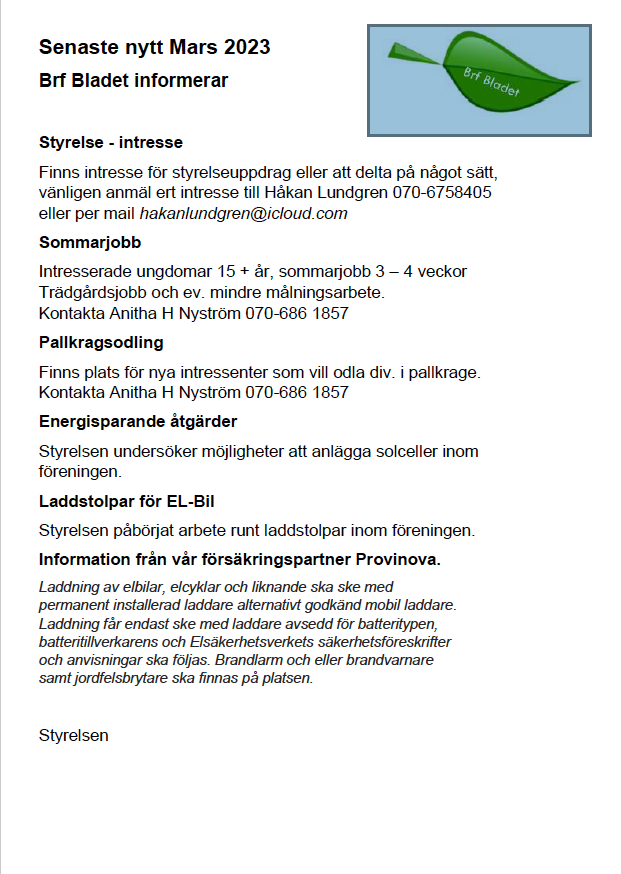 Senaste Nytt mars 2023