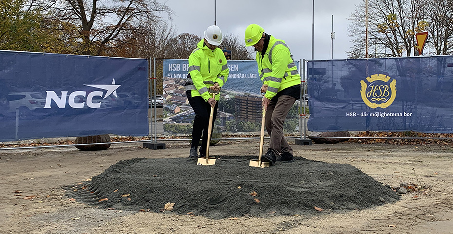 Nu är spaden i marken för HSB brf Strandhusen i Ystad