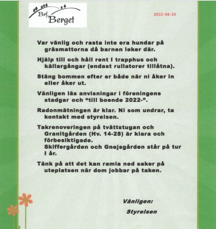 Informationsblad 2022-08-20