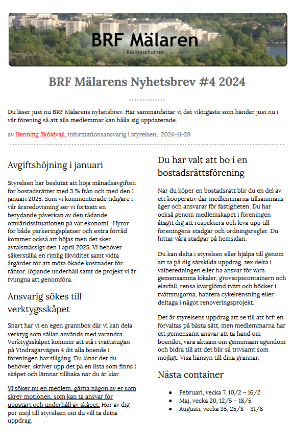 Nyhetsbrev 4/2024