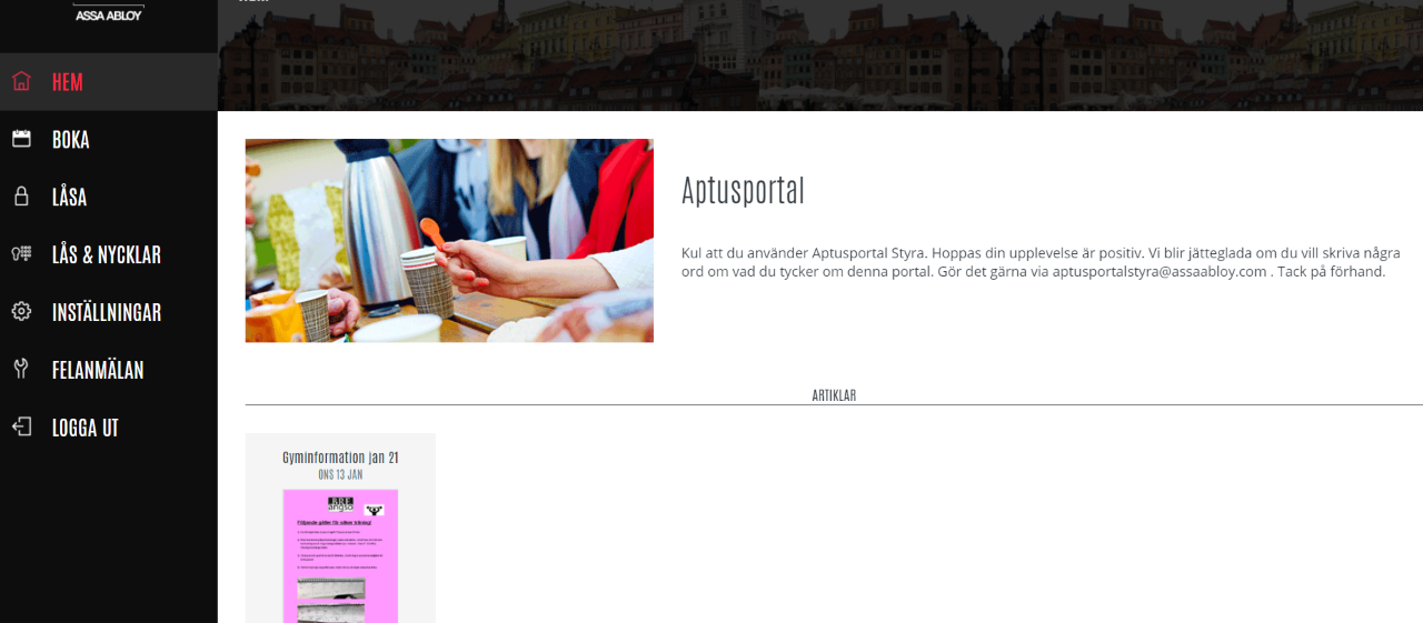 Info-tavlor, Aptus-portalen etc.