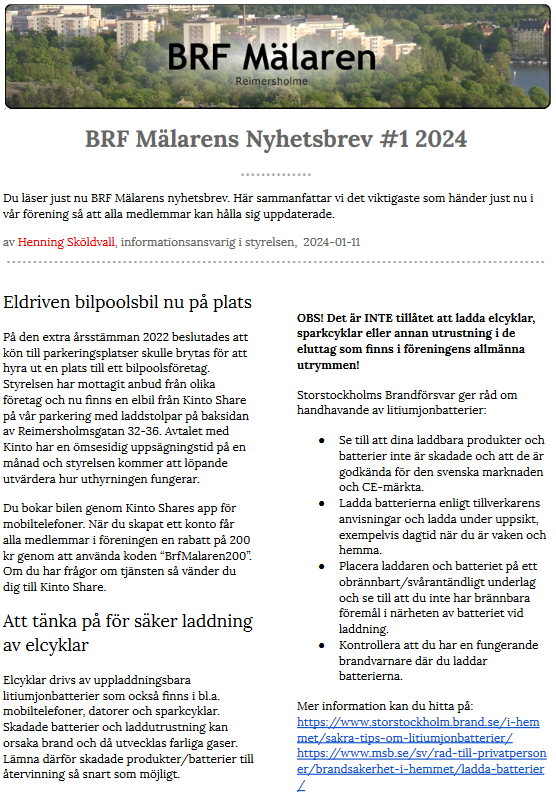 Nyhetsbrev 1/2024