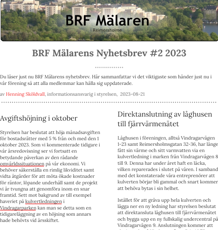 Nyhetsbrev 2/2023