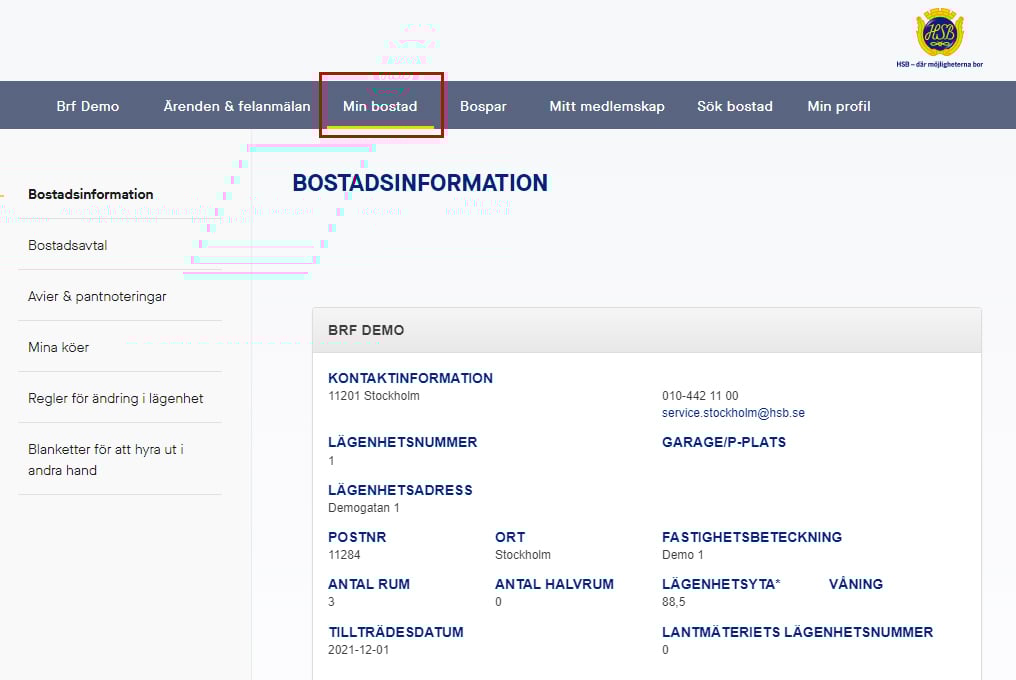 Information om din lägenhet