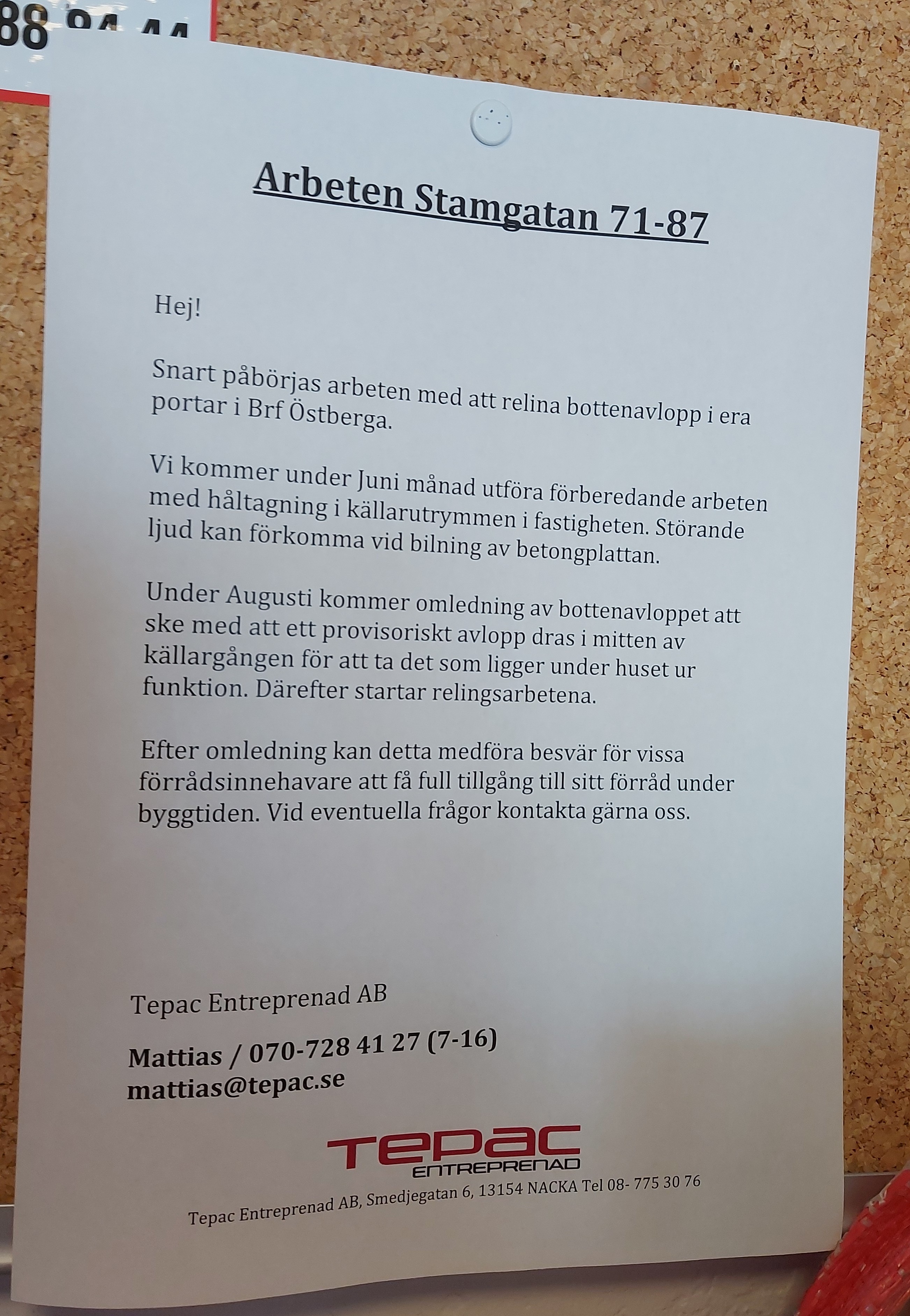 Arbeten med liggande stammar